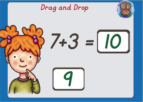 ADDITION WITHIN TEN TASK CARDS MATH KINDERGARTEN 1ST GRADE BOOM CARDS ...