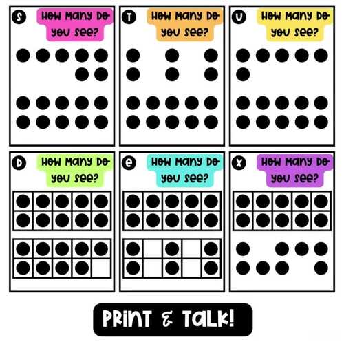 Numbers Talks Task Cards | Subitizing Teen Numbers by Serendipity Math Shop