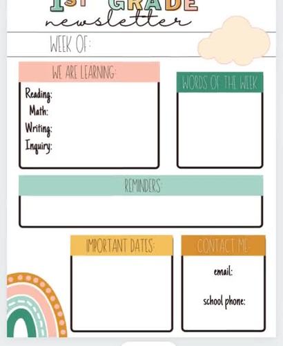 Modern Boho Rainbow Weekly Newsletter [editable] by Miss Miller ...