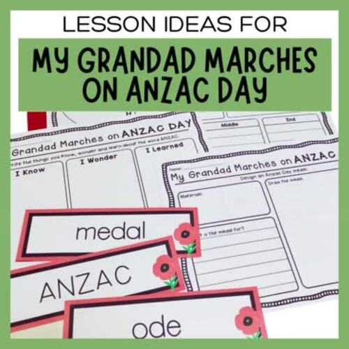 My Grandad Marches on Anzac Day Worksheets | Anzac Day Print and Go ...