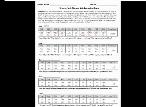 Special Education Data Sheets - Editable (horizontal and vertical format)