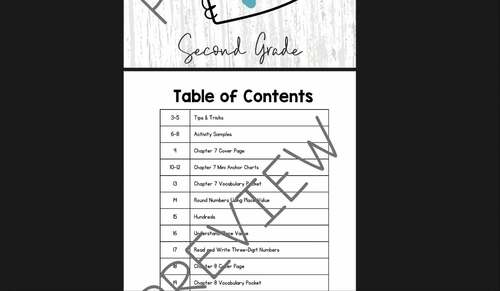 Big Ideas Math Interactive Notebook | Chapters 7 & 8 | Second Grade