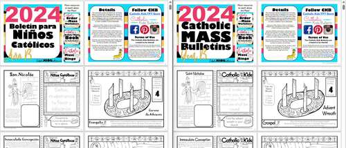 Year B (2024): Catholic Kids Bulletins in English & Spanish: Mass Prep ...