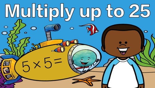 Multiply up to 25: Under the Sea Math Brain Break by Move and Groove Math