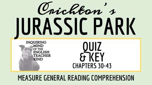 Jurassic Park Fourth Iteration Quiz and Answer Key (Printable) | TPT