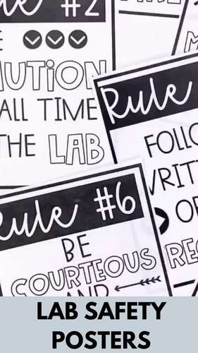 Science Lab Safety Poster Set- 20 Print & Go Posters | TpT