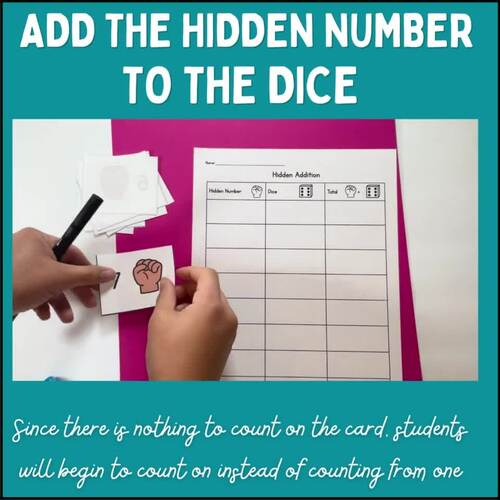 Counting On Strategy to Add - Addition Math Center: Hide and Add