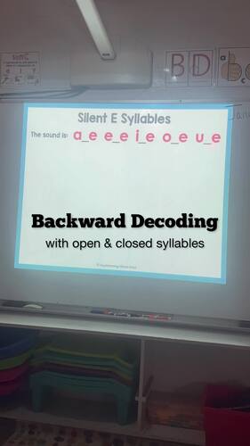 Silent E Syllables Backward Decoding With Open and Closed Syllables