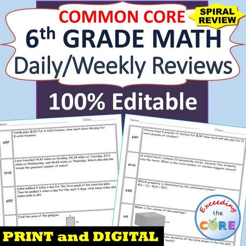 6th Grade Math Assessments, Notes, Task Cards, Worksheets Back to ...