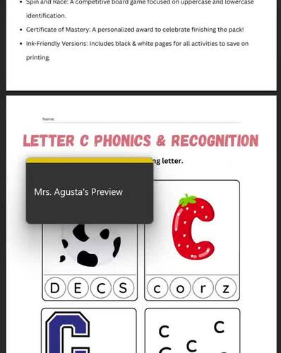 Letter of the Week C Part 2 | Games, Centers & Letter Activities ...