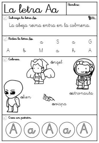 Fichas del abecedario - Grafomotricidad (Español) by DocentesDecentes