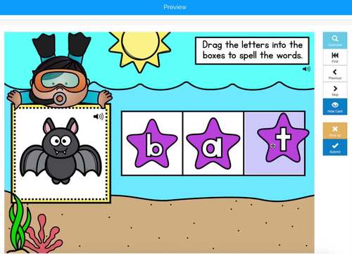 Spelling CVC Words - Digital Task Cards - Boom Cards by My Teaching Pal