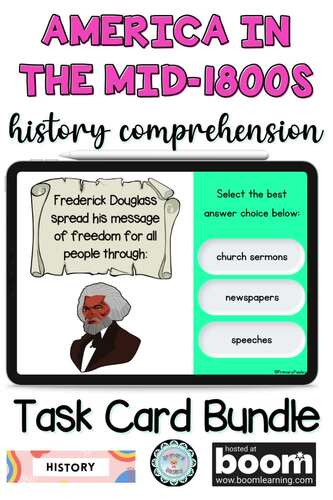 America in the Mid-1800's: History Comprehension Boom Card Bundle