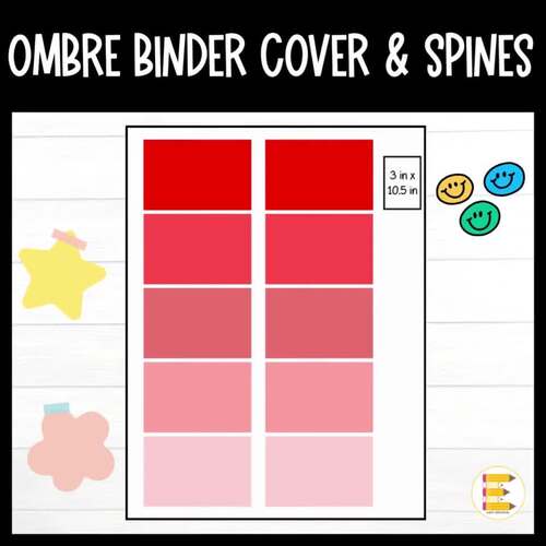Editable Ombre Binder Covers and Spines, Rainbow Classroom Teacher ...