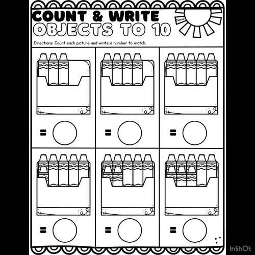 Counting and Number Writing Practice 0–10 – Kindergarten Math Worksheets