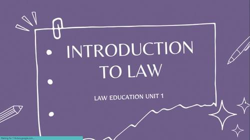Law Education Street Law Unit 1 PPT Intro to Law by UnicornTeacher