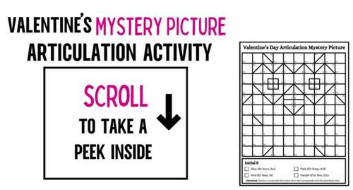 Valentine's Day Articulation Mystery Picture: S, L & Blends | TPT