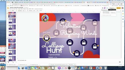 Valentine Theme Rhyming Words Game for Google Slides™ and PowerPoint™