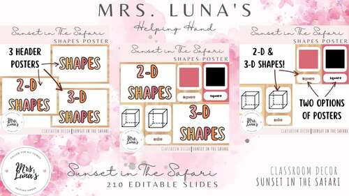 SUNSET IN THE SAFARI Shape posters | 53 Total Posters for 2-D & 3-D