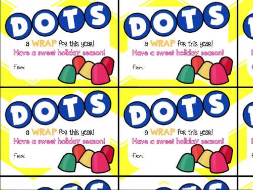 Dots Gumdrop Candy Christmas (Winter Break) Holiday Gift Tag- Dots a ...