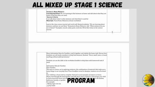 Stage 1 Science – Mixtures Unit - All Mixed Up Program, PowerPoint ...