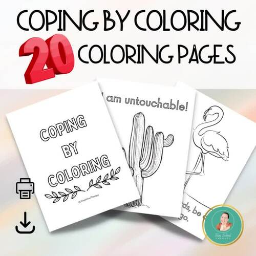 Coping by Coloring, Coloring Pages, Coping Skills, Art Therapy | TPT