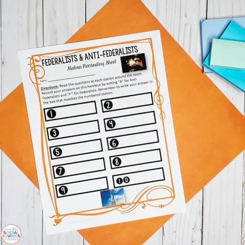 Differences Between Federalists and Anti-Federalists Stations U.S ...