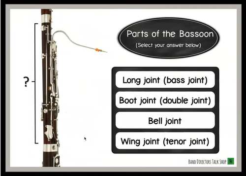 Parts of the Instrument BOOM Cards for Band- Bassoon | TPT