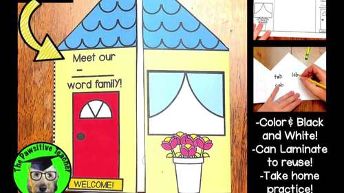 CVC Craft and Word Family Craft Bulletin Board by The Pawsitive Teacher
