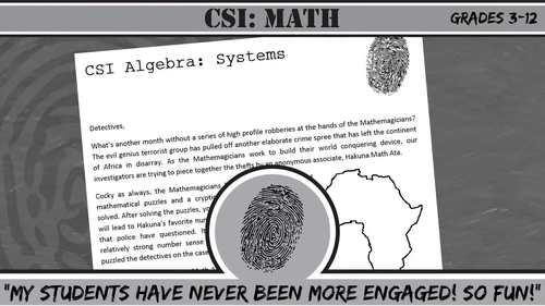 Matrix Algebra CSI Math Puzzles - Printable & Digital Review Game