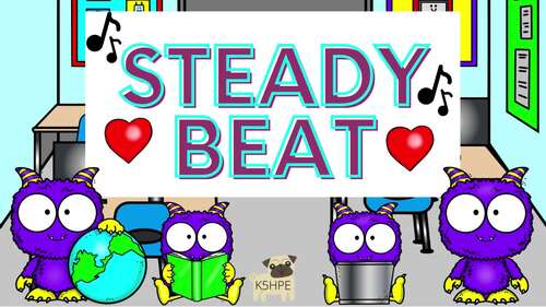 Rhythm Play Along Monsters At School, Music Flash Cards, Steady Beat ...