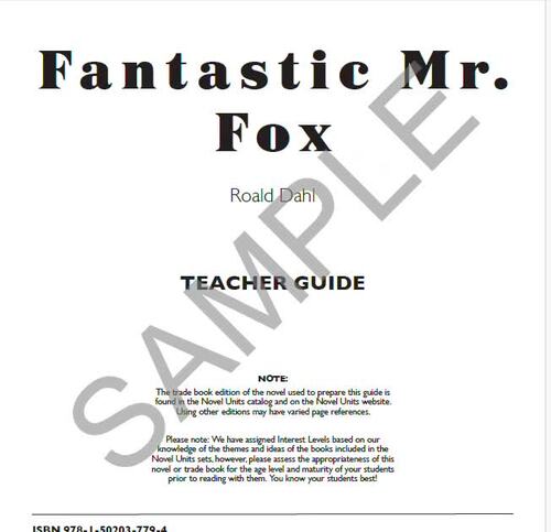 Fantastic Mr. Fox Novel Units® Teacher Guide Novel Study | TPT