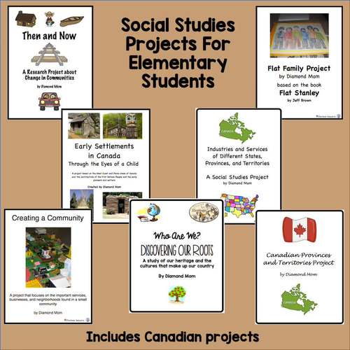 Social Studies Projects For Elementary Students Including Canadian Bundle