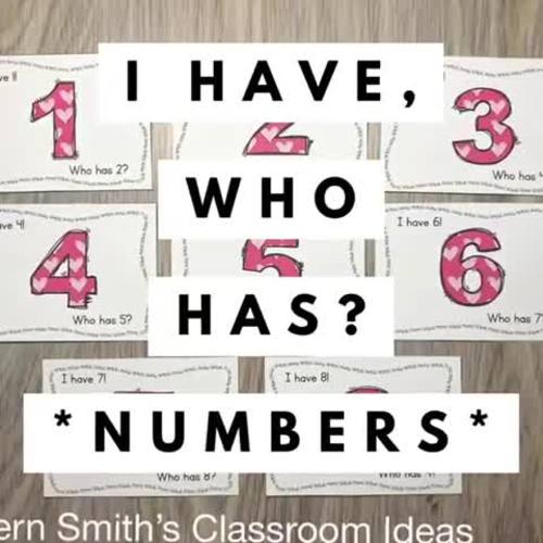 Numbers 1-25 I Have Who Has Card Game by Fern Smith's Classroom Ideas