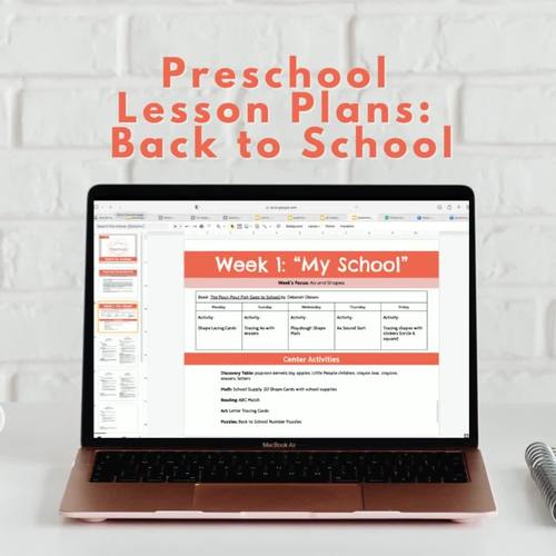 Preschool Lesson Plans: Back to School (Bundle) by Teach for Mastery
