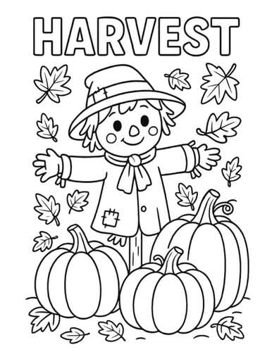 harvest, fall, autumn, farm, seasonal, nature, coloring, printable ...