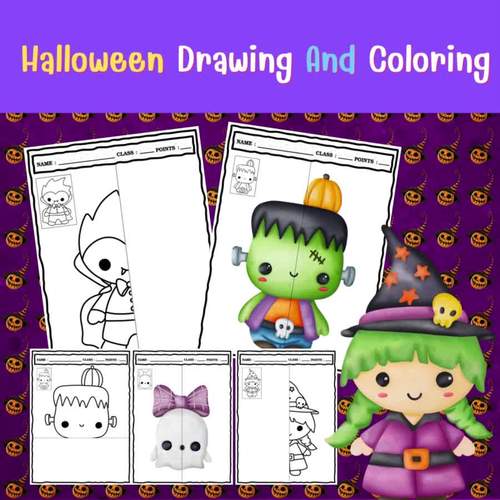 Halloween Drawing And Coloring Activities: Halloween Art Center In October