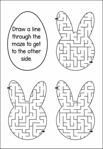Easter Mazes & Activity Pages - Egg & Bunny Mazes for Easter Spring ...