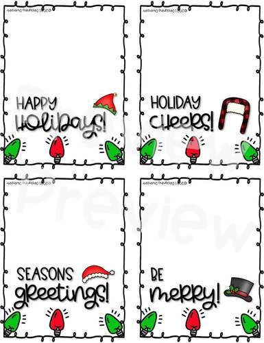 Holiday Gift Treat Bag Toppers | Gift Tags by Designing Diversely