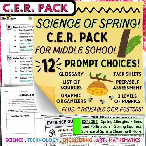 Science of Spring CER Toolkit Middle School Pollination Migration ...