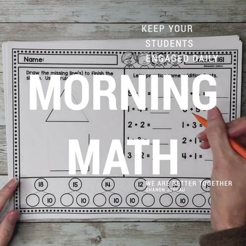 April Kindergarten Math Morning Work | Math Spiral Review | TPT