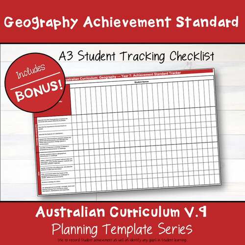 V9 Australian Curriculum GEOGRAPHY ACHIEVEMENT STANDARD CHECKLISTS – Year 7