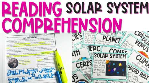 Solar System Reading Comprehension Worksheets and Astronomy Vocabulary ...