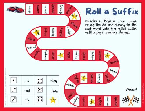 Roll a Suffix Game by CAP Academy | TPT