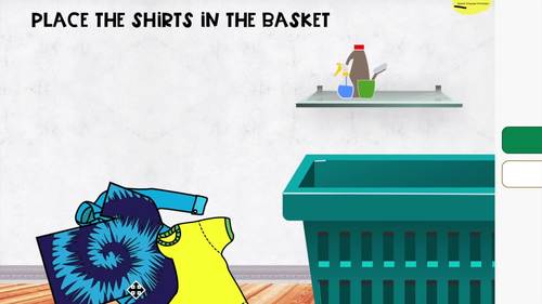 Laundry Day Preschool Digital Identification, Sorting and Matching activity