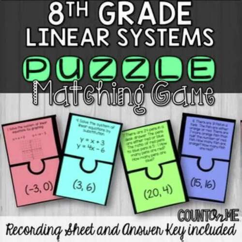 Linear Systems Matching Game by Thriving Teacher Inc | TPT