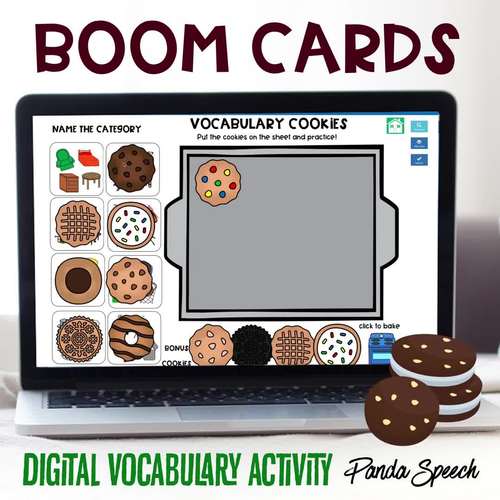 Vocabulary Cookies! Speech Therapy Craft + BOOM Cards by Panda Speech