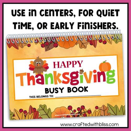 Thanksgiving Busy Book by Crafted with Bliss by Teacher Pia | TPT