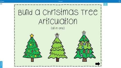 BOOM CARDS - Build A Christmas Tree - Articulation (18 sounds) WI, WM, WF
