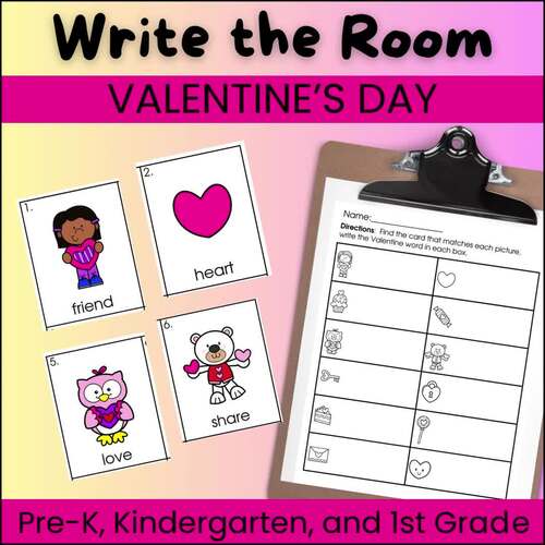 Valentine Write the Room | Pre-K, Kindergarten and First Grade ...